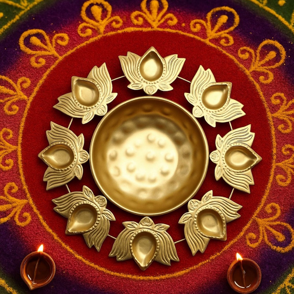 Decorative Metal Urli Bowl for Home Alter or Deepavali Decoration - D4 ...