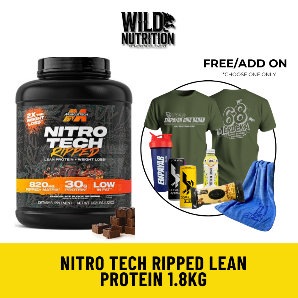 MuscleTech Nitro Tech Ripped 1.8kg - Lean Protein, Whey Protein Isolate ...