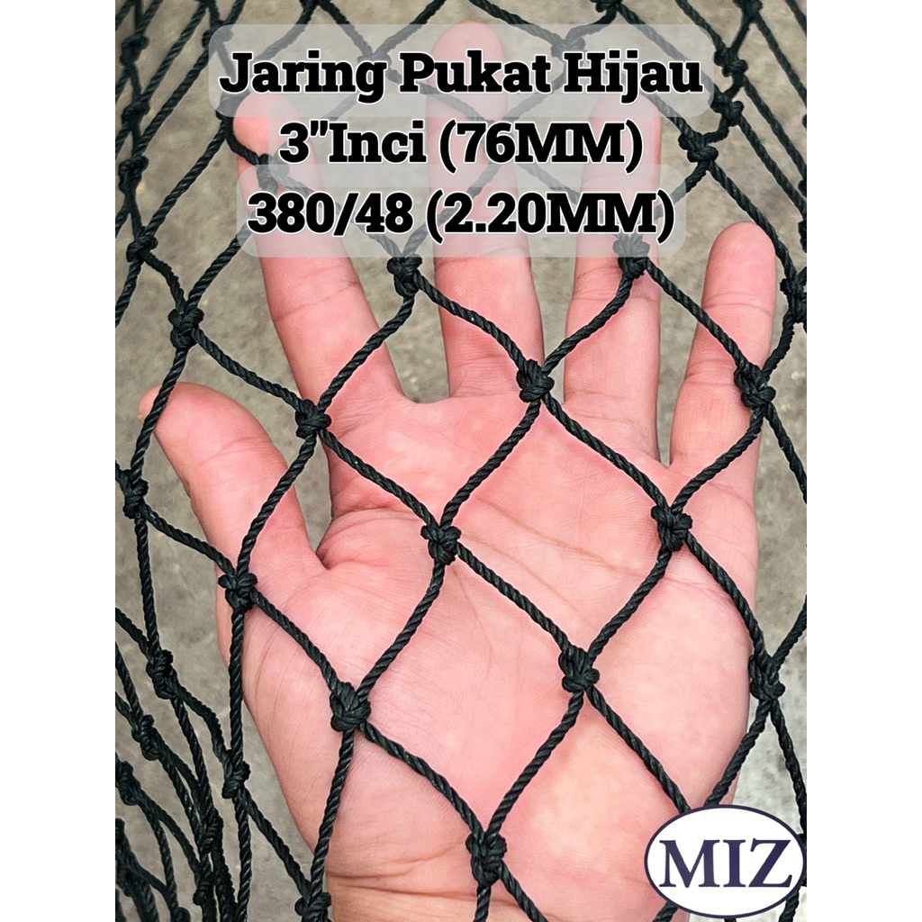 Cut : 3"(76MM) 380/48 Fishing Net Pukat Baru PE Poly Net Pukat Laut ...