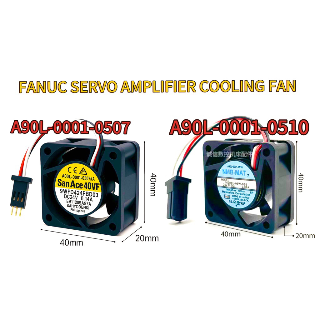 FANUC SERVO AMPLIFIER COOLING FAN - MODEL 9WF424FBD03 DC 24V 0.14A ...