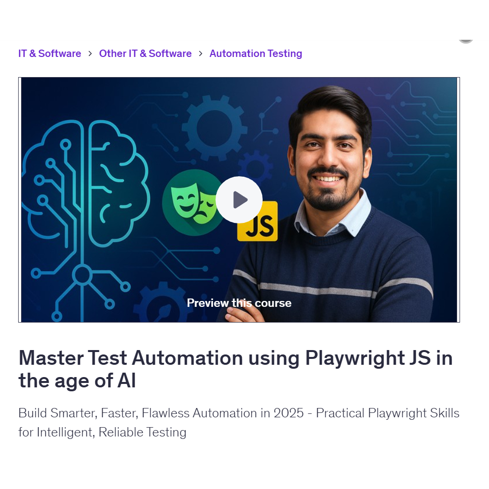 Playwright Video Course- Master Test Automation using Playwright JS in ...