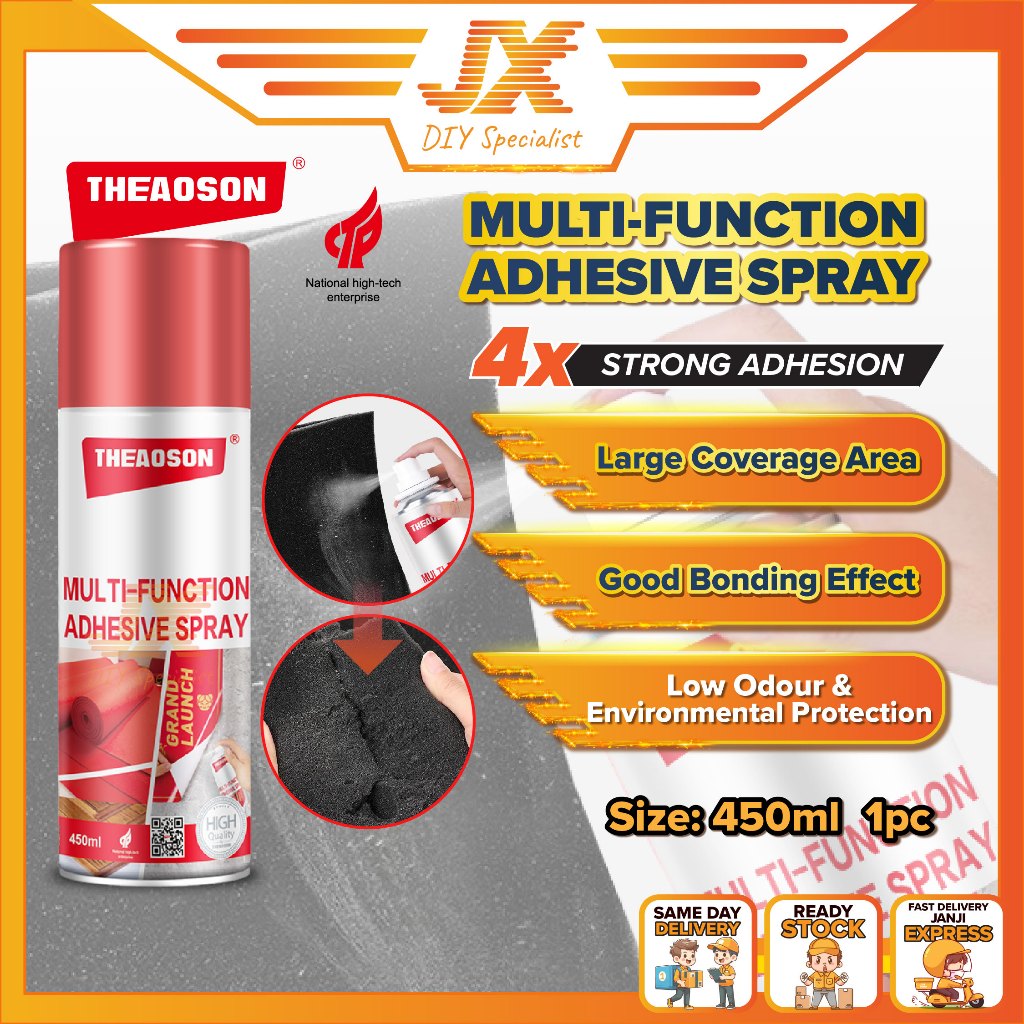 THEAOSON Multi-Function Adhesive Spray Glue 450ml – Strong Bond, Fast ...