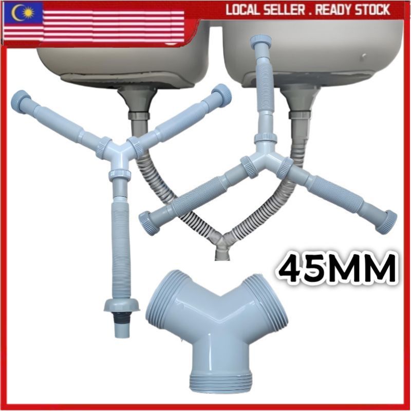 Flexible Double Drain Hose Kitchen Sink Bottle trap Waste Trap Sinki ...