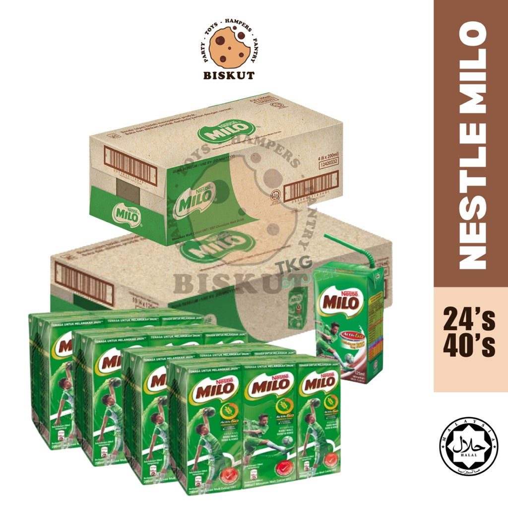 Carton of 24’s & 40’s | Nestlé Milo Chocolate Malt UHT 125ml & 200ml ...