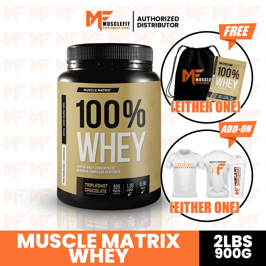 Muscle Matrix 100% Whey Protein Concentrate 900 g - Makanan tambahan ...