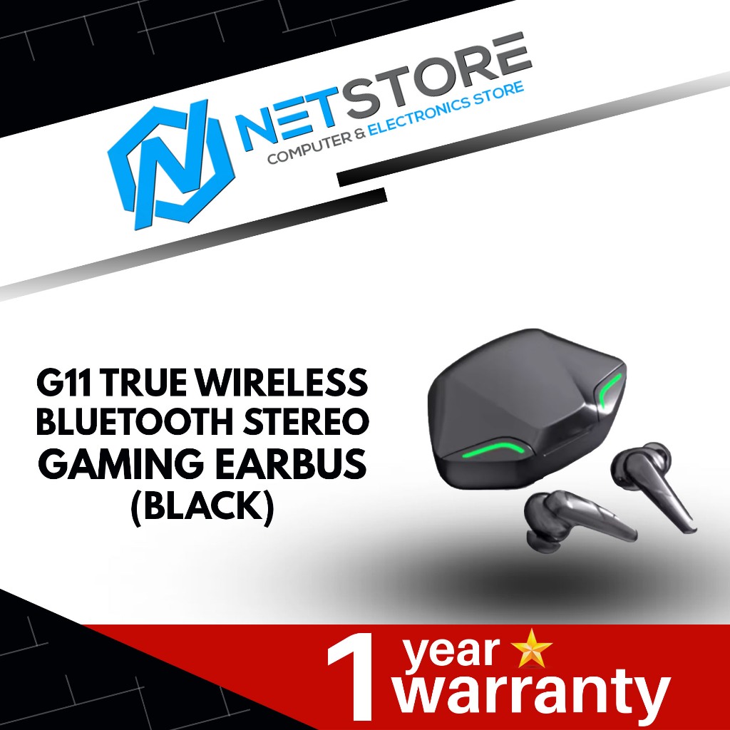 G11 TRUE WIRELESS BLUETOOTH STEREO GAMING EARBUDS (BLACK) | Shopee Malaysia