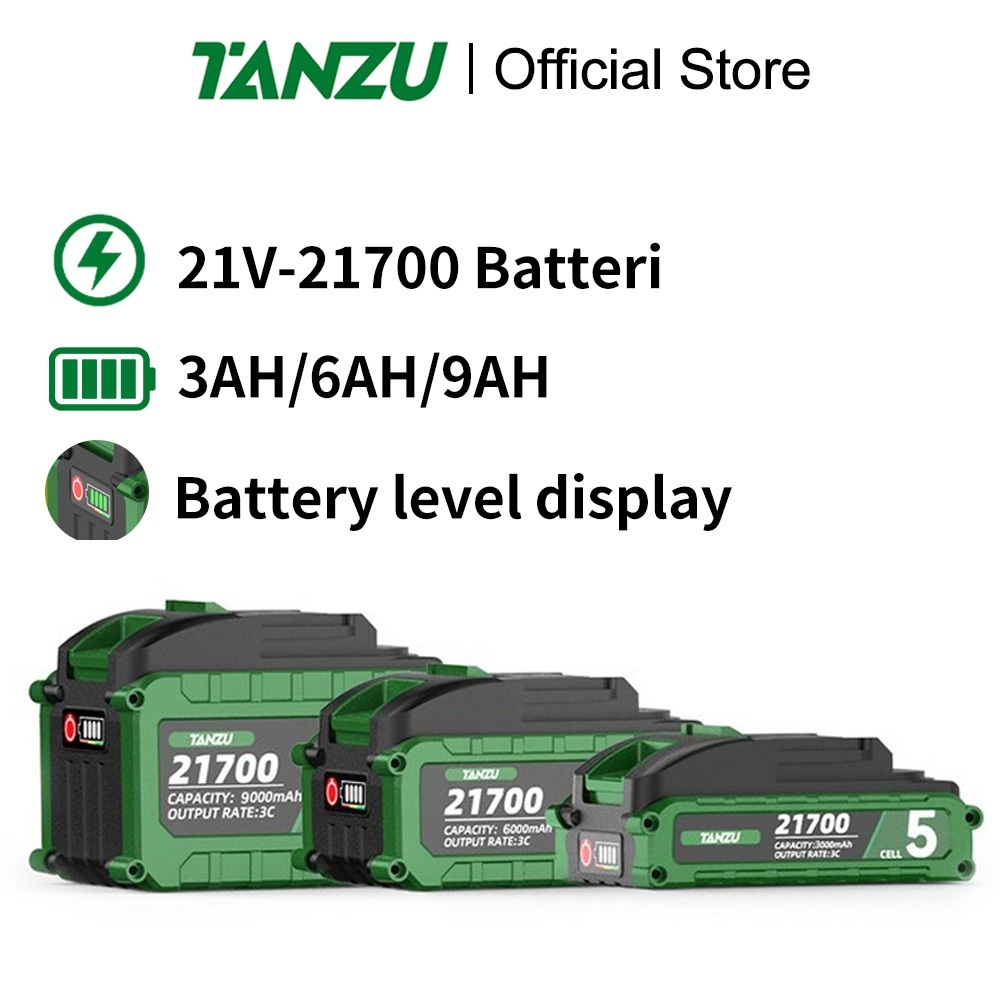 TANZU 21V 21700 Battery 9.0Ah 5/10/15 Cells Rechargeable Lithium Pack ...
