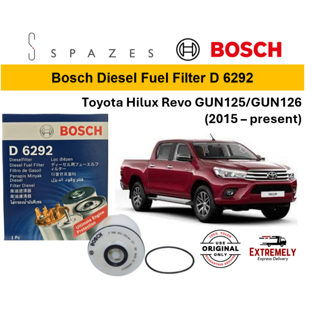 [100%Original] BOSCH Fuel Filter for Toyota Hilux Revo GUN125 GUN126 ...