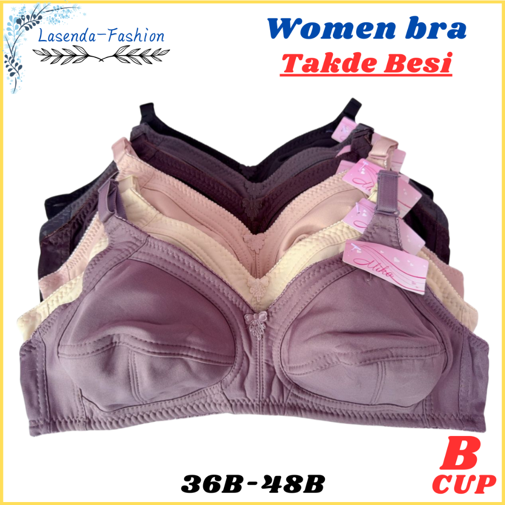 B cup 36B-48B Non-Wired Non-Sponge Womens Bra plus size Baju dalam ...