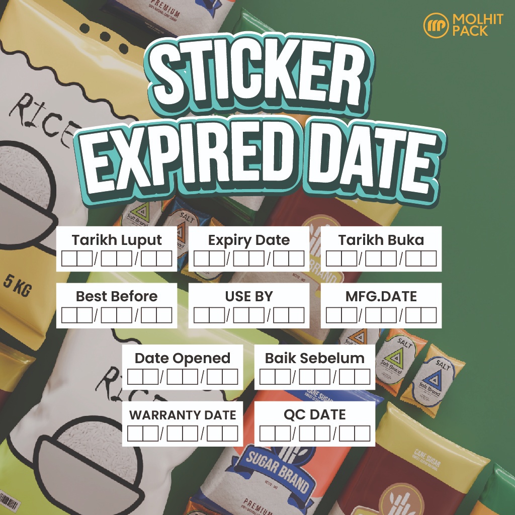 Sticker Label Expired Date Saiz 1cm x 3cm 450pcs | Shopee Malaysia