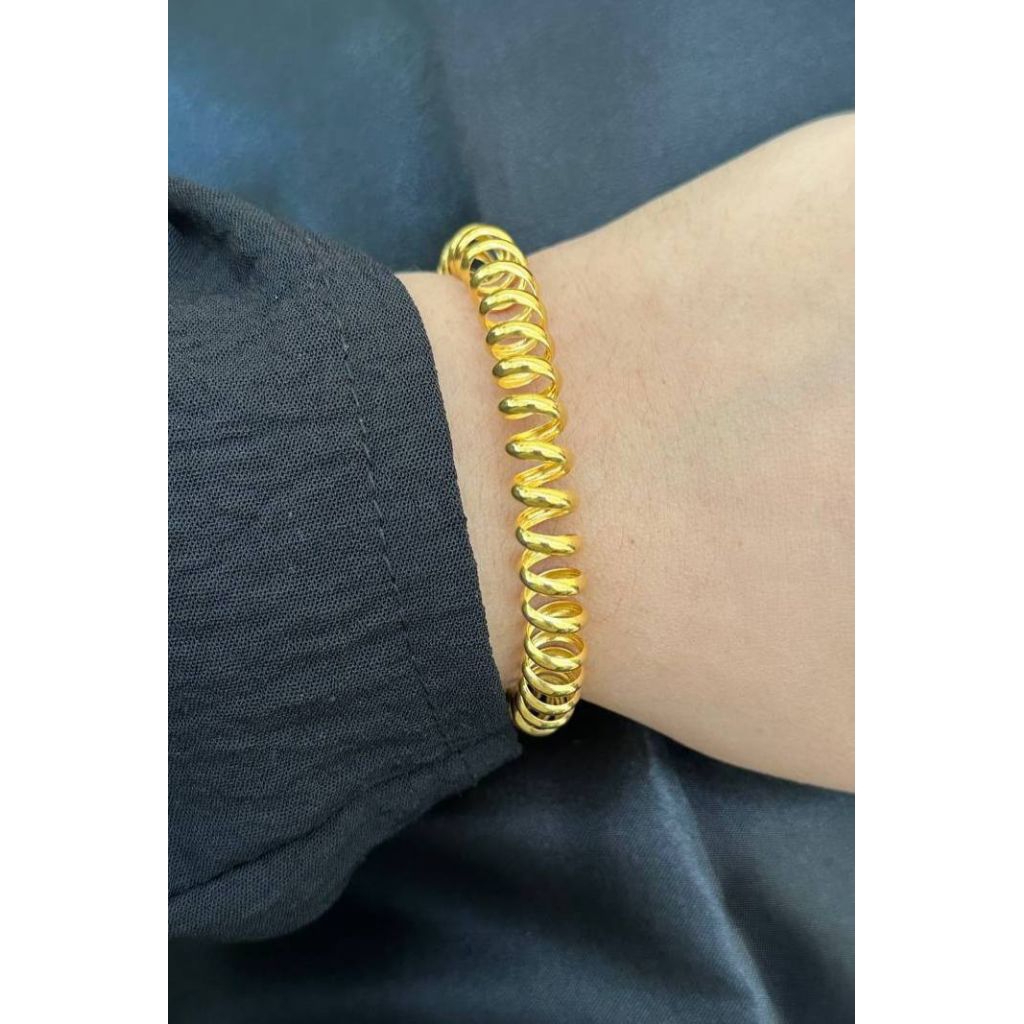 Rantai tangan getah rambut emas 916 | Shopee Malaysia