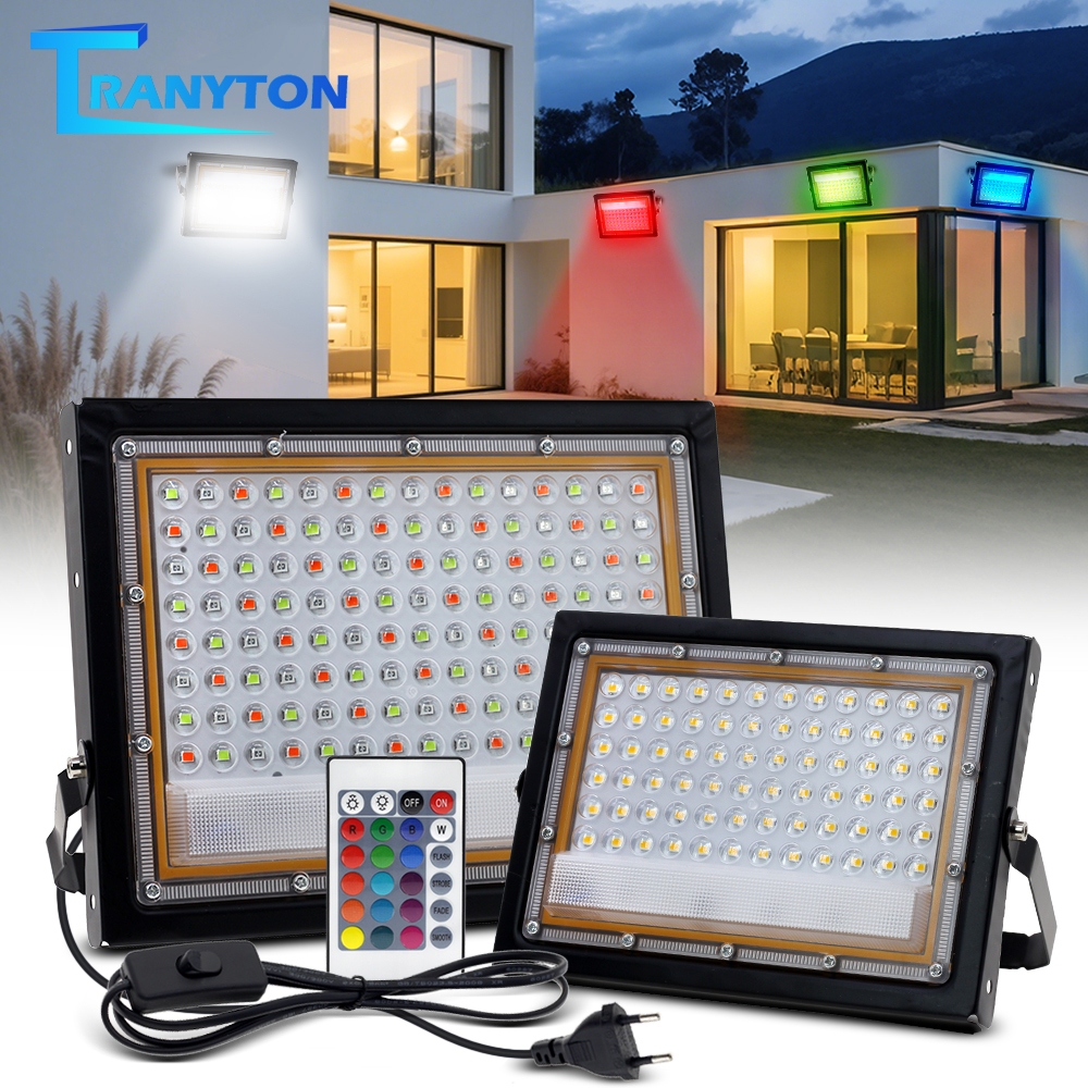 LED RGB Light Flood Light AC220V/DC12V 50W 100W White/Warm/RGB with ...