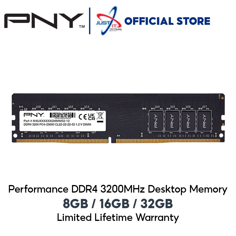 PNY PERFORMANCE DDR4 LONGDIMM / PC RAM ( 8GB*1 / 16GB*1 )( 3200MHZ CL22 ...