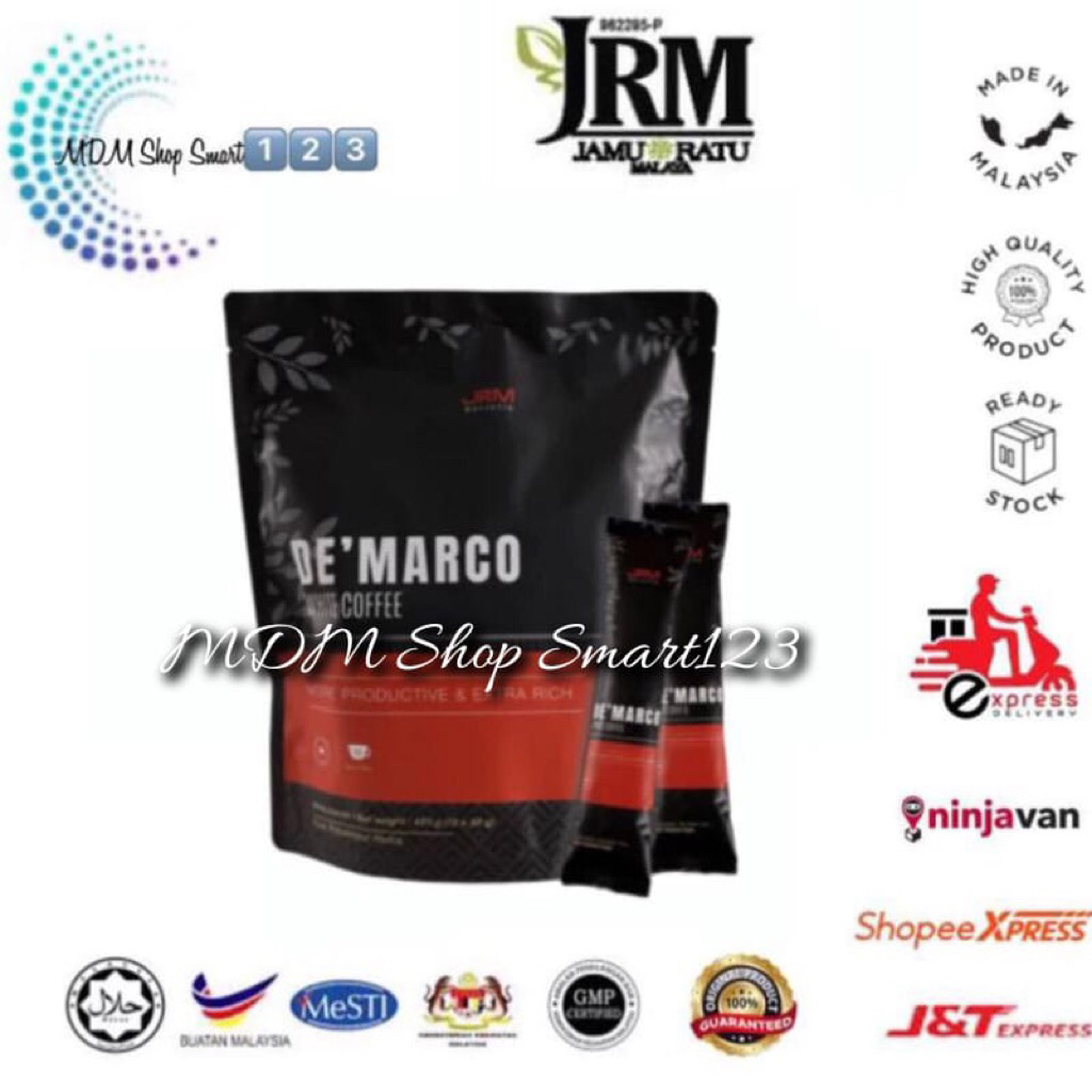 JRM DE MARCO DMARCO NEW COFFEE 42g 💯% ORIGINAL 12s x 35g JAMU RATU ...