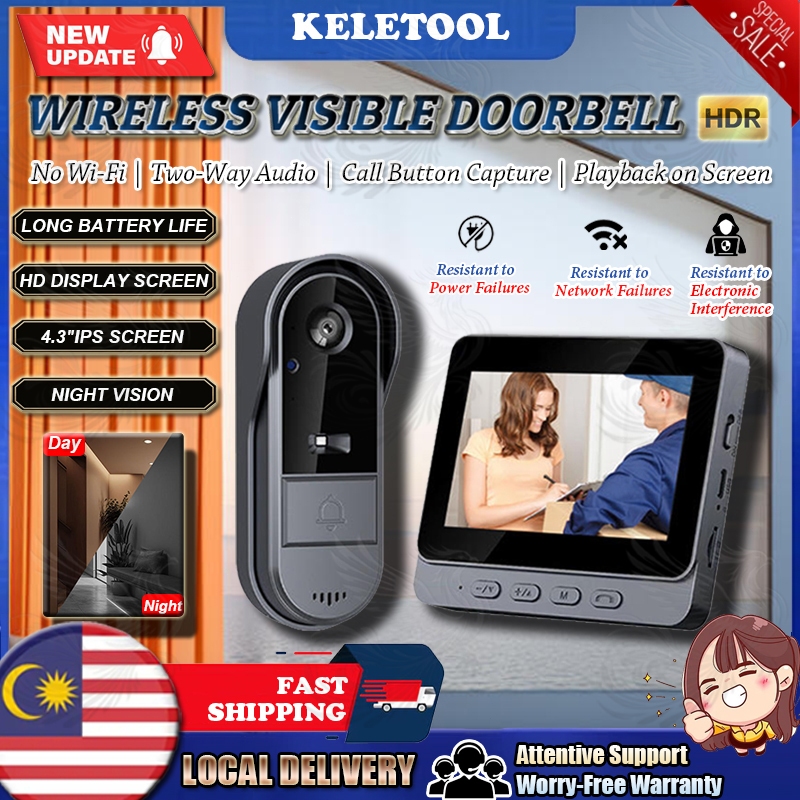 Wireless Doorbell With Camera Video Intelligent Waterproof Video ...