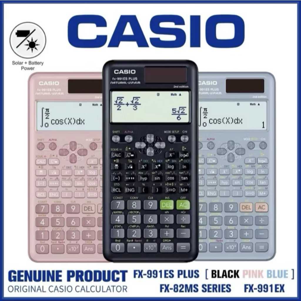 Scientific Calculator CASIO Fx-991ES Plus Solar Portable Rechargeable ...