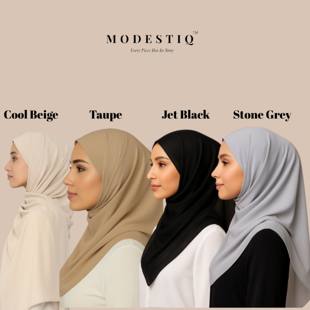 MODESTIQ Plain Chiffon Shawl Muslimah | Tudung Chiffon Long Shawl ...