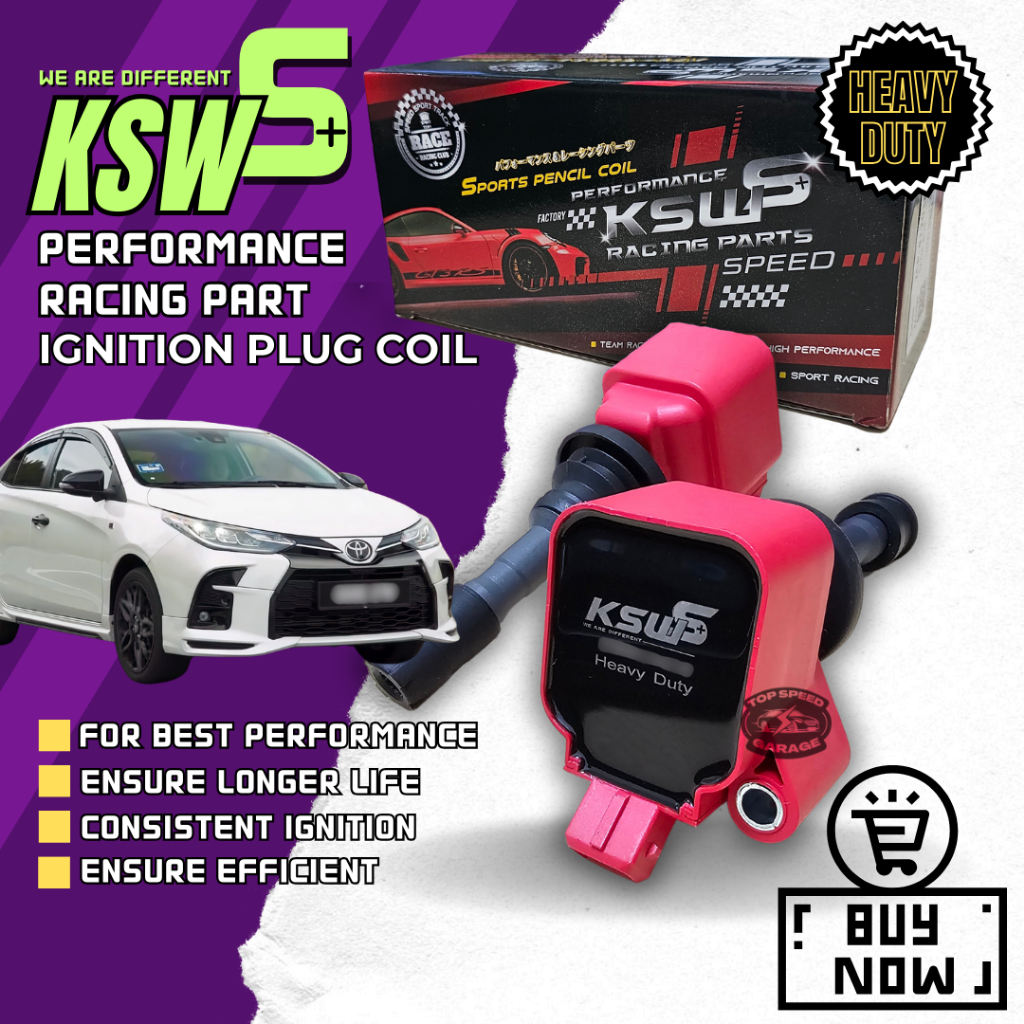 KSW S+ Performance Racing Ignition Plug Coil Vios nsp151 Toyota ICT ...