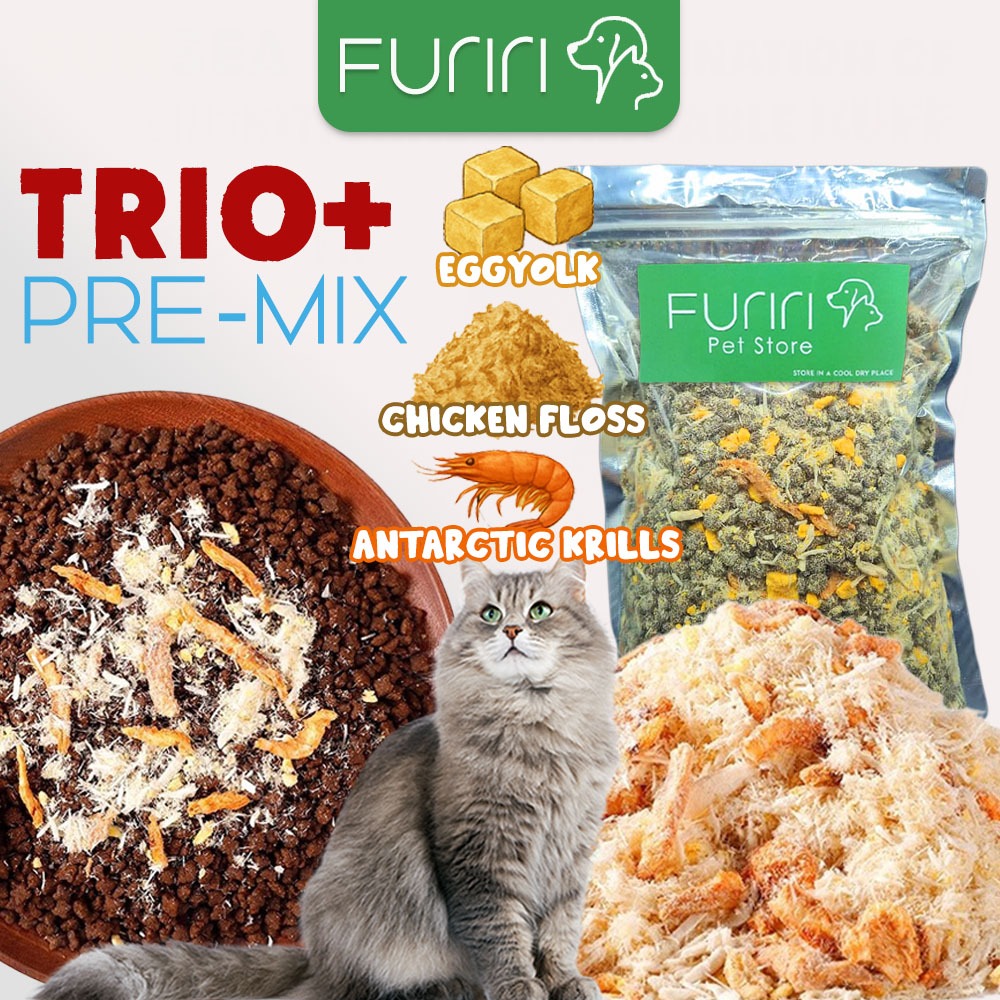 Furiri TRIO+ 4in1 PreMix 400g Kibbles + Freeze-Dried Chicken + Krills ...