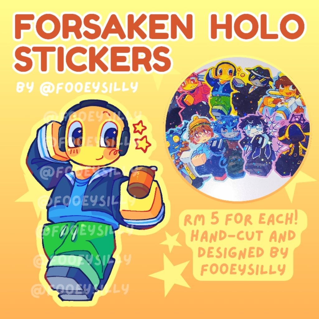NO RESTOCK • FORSAKEN DIE CUT HOLOGRAPHIC STICKERS • SURVIVORS • By ...