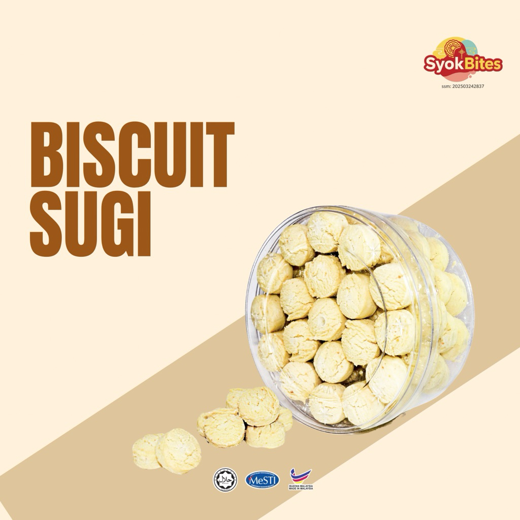 【Syokbites】 Biscuit Sugi Halal Biskut Suji Cookies Kuih Raya 300gm ...