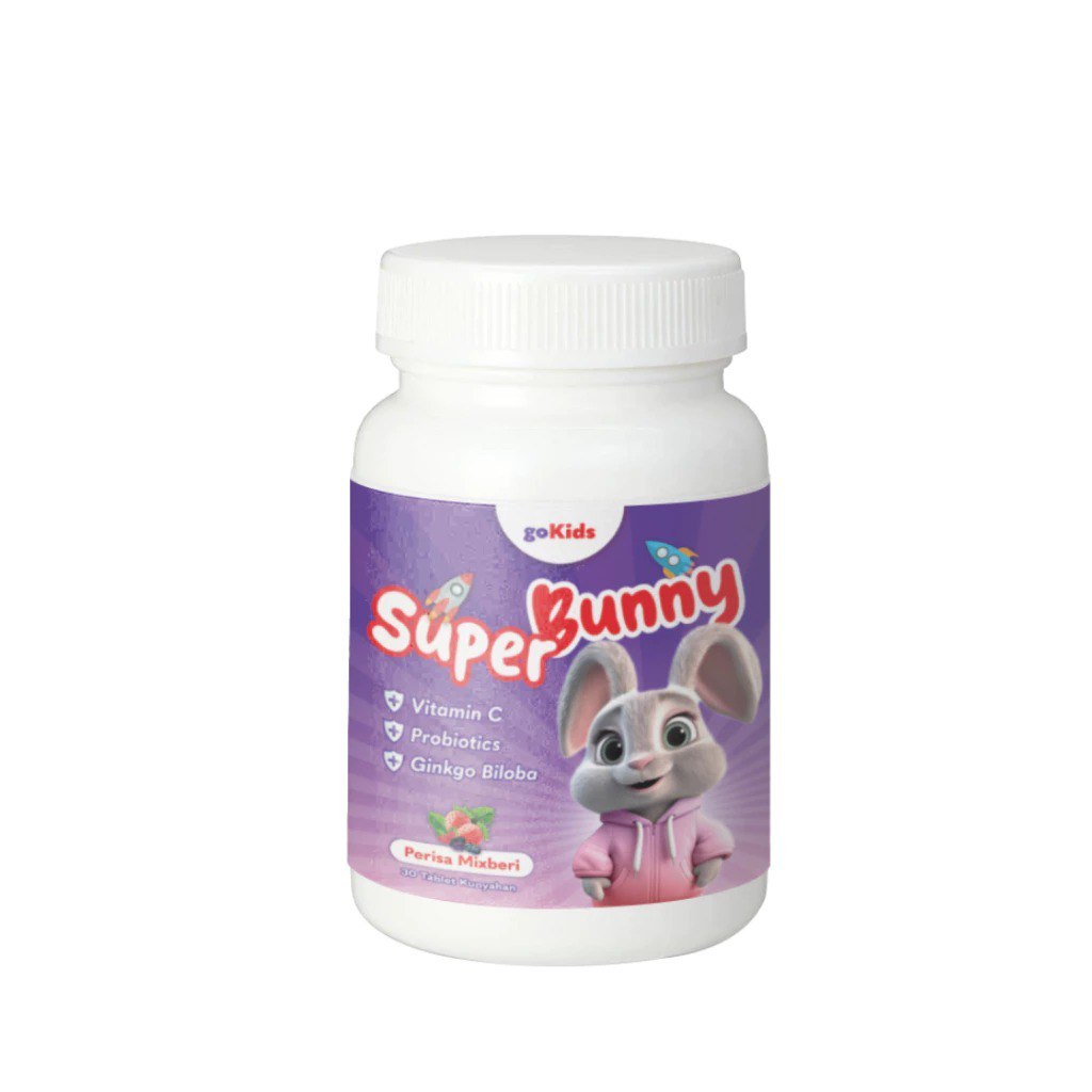 goKids Super Bunny Brain Booster Multivitamin for Kids(30 biji ...