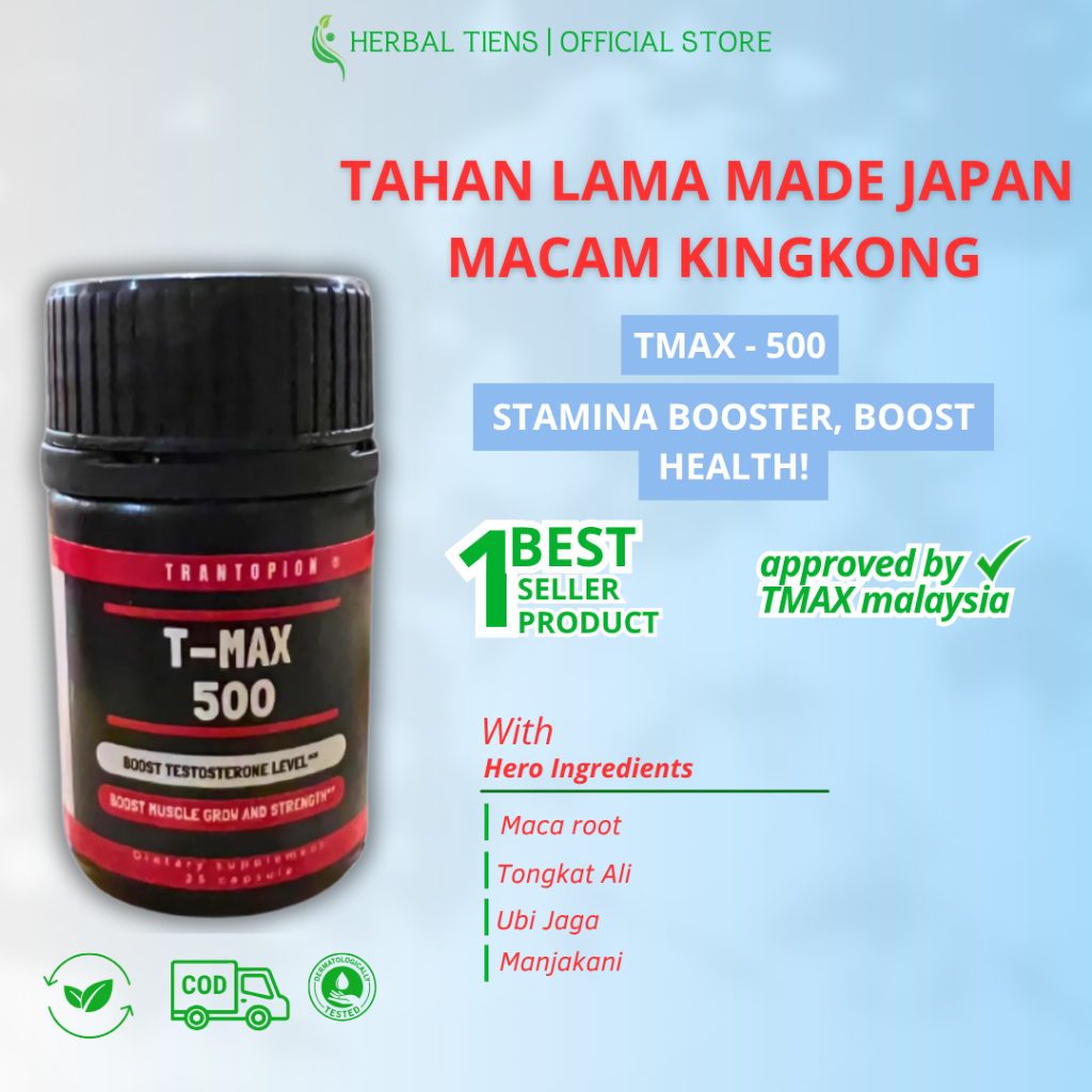 TMAX 500 Testosterone Booster Tongkat Ali Original Maca Root Gingseng ...