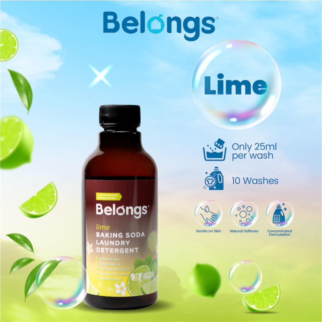 Belongs Baking Soda Laundry Liquid Detergent - LIME 250ML l Fabric ...