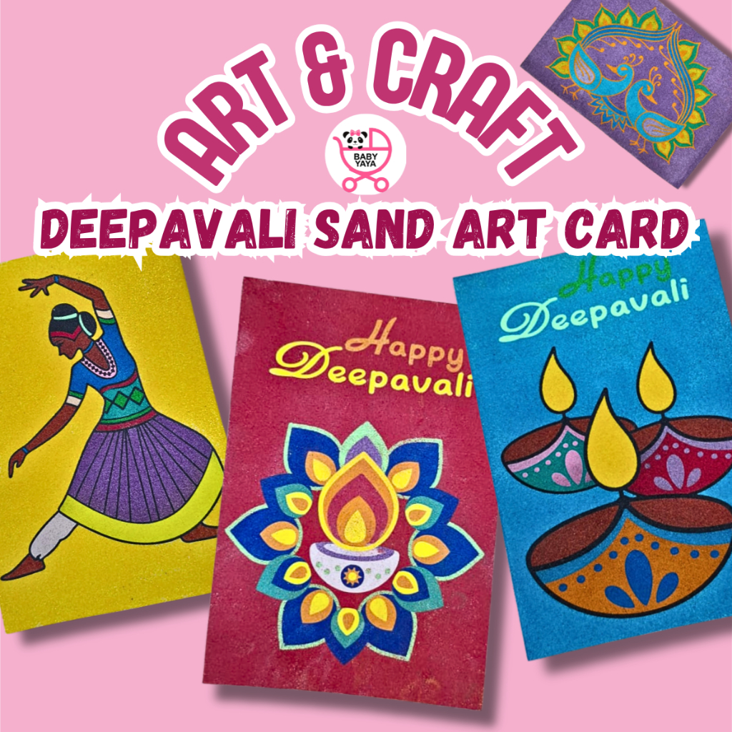 Deepavali DIY Sand Art Card Medium 6.5"x9.5" DIY Rangoli Craft Kit for ...