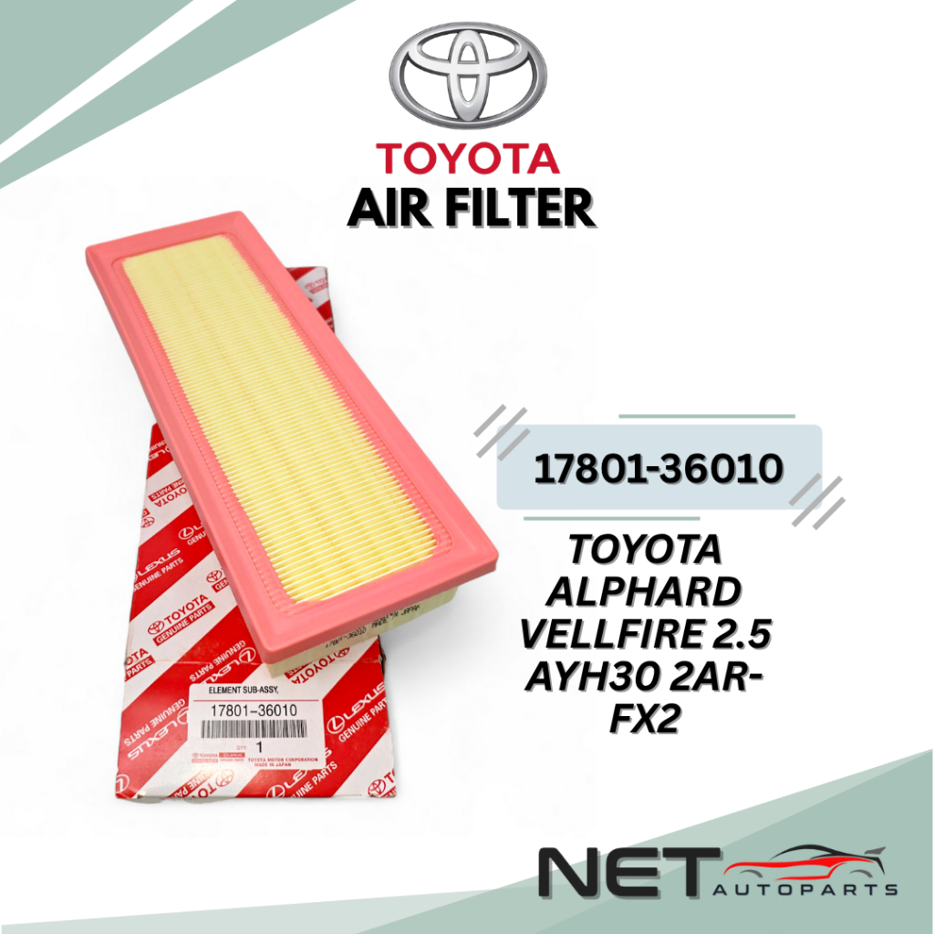 TOYOTA ENGINE AIR FILTER ALPHARD VELFIRE 2.5 AYH30 2AR-FX2 (17801-36010 ...