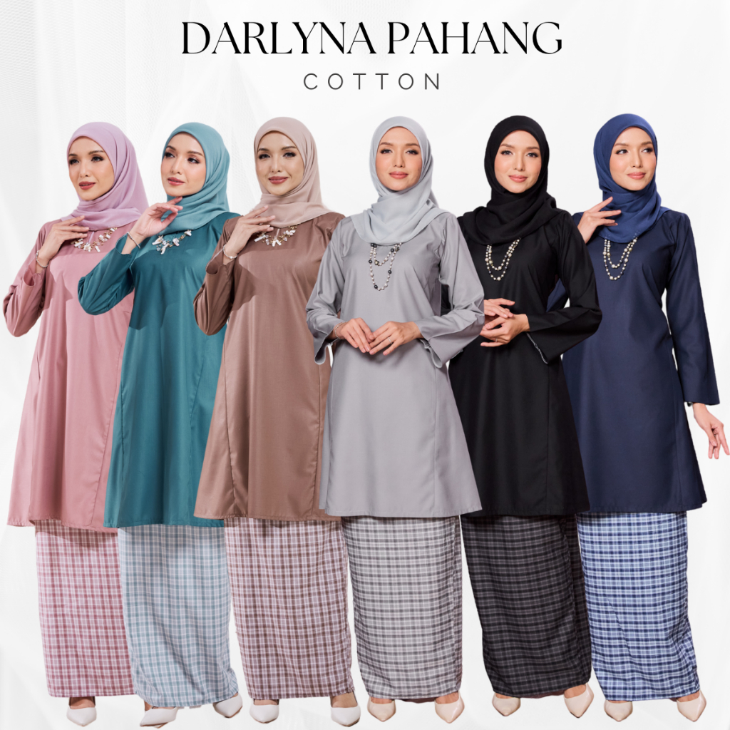 BAJU KURUNG PAHANG BERPESAK DARLYNA SOFT COTTON PLAIN BY MATCHING HQ ...