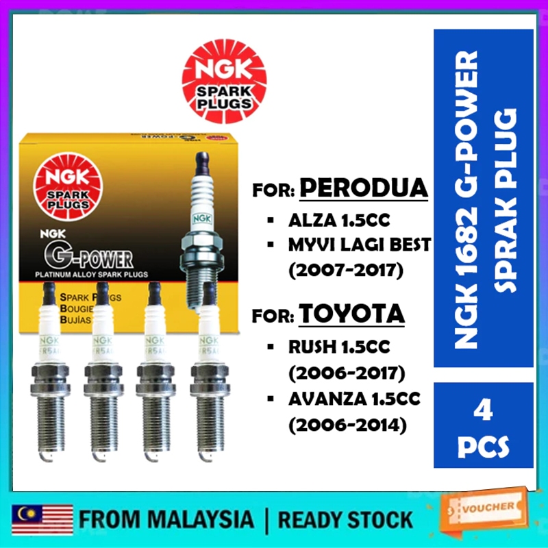 【100% ORIGINAL】NGK 1682 G-Power Platinum Alloy Spark Plugs For Myvi ...