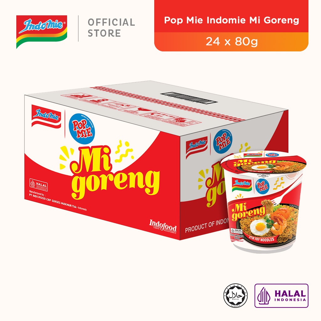 Pop Mie Indomie Mi Goreng Flavour 24 x 80g | Shopee Malaysia
