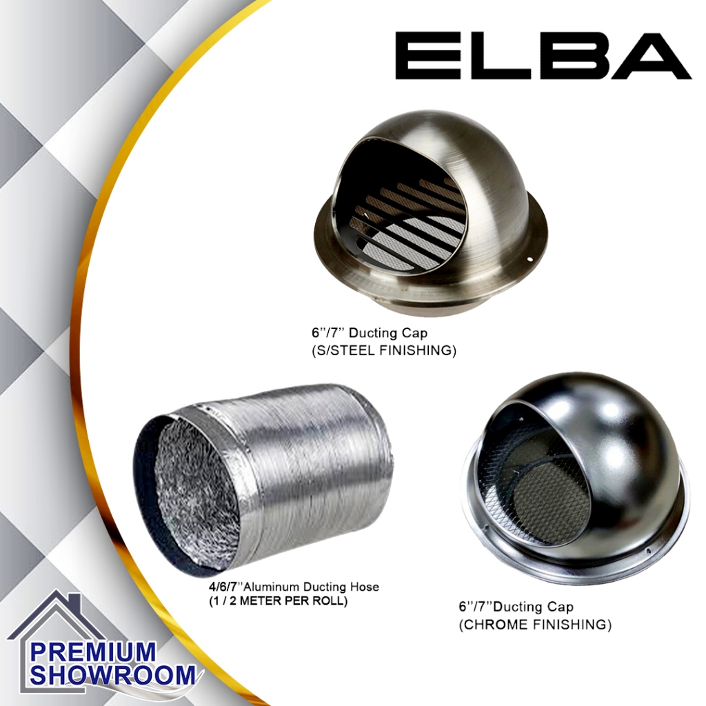 6" / 7" INCH STAINLESS STEEL COOKER HOOD END CAP DUCTING CAP / HOSE (Suitable For ELBA,Midea ...