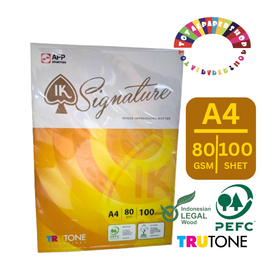 IK SIGNATURE A4 Paper 80gsm 100 sheets (100SHEET /PKT )Kertas Putih A4 ...