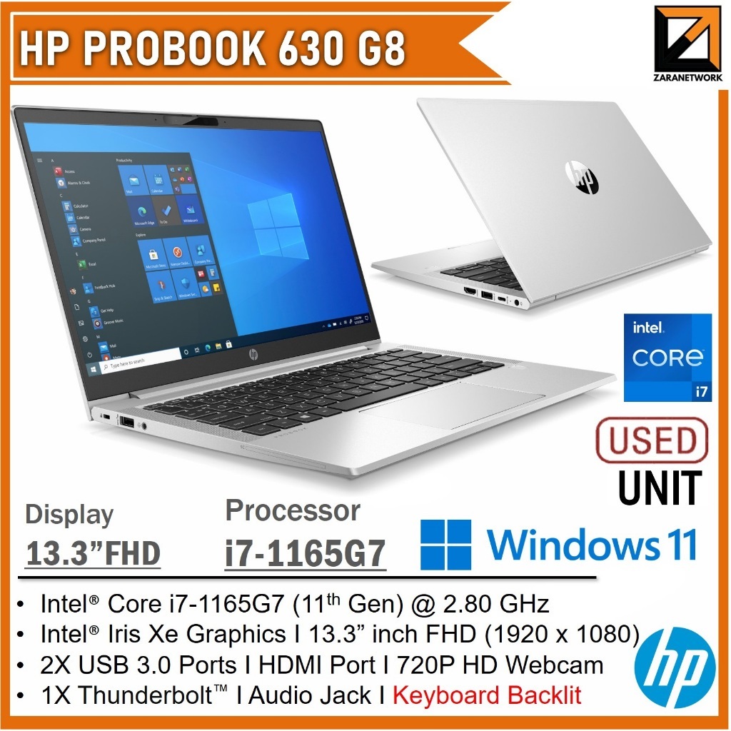HP PROBOOK 630 G8 CORE i7 11th GEN (1 YEAR WARRANTY T&C) 13.3" FHD ...