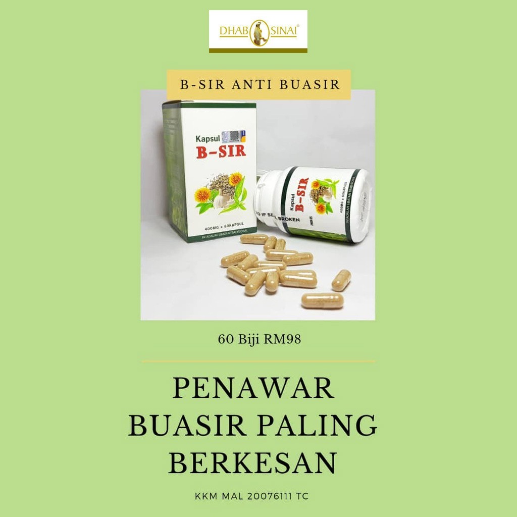 DHAB SINAI KAPSUL BUASIR B-SIR 60kapsul penawar buasir haemorrhoids | Shopee Malaysia