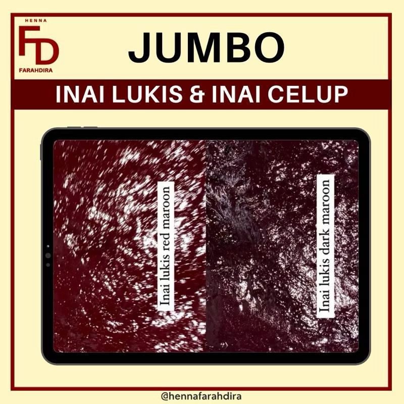 FARAHDIRA_HQ | jumbo| inai kilo inai celup & lukis / inai red maroon ...