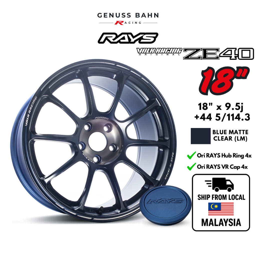 RAYS Volk Racing ZE40 Time Attack III 18" x 9.5j +44 5H/114.3 Metallic ...