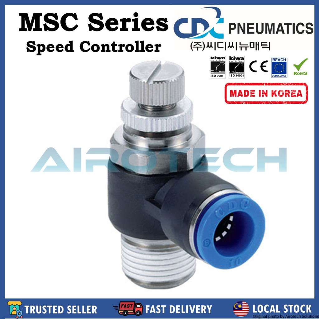 CDC Pneumatics [MADE IN KOREA] MSC One-Touch Fitting Speed Controller ...