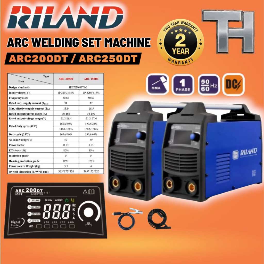~ RIL WELD RILAND WELDING SET ARC200DT/ARC250DT WELDING MACHINE ...