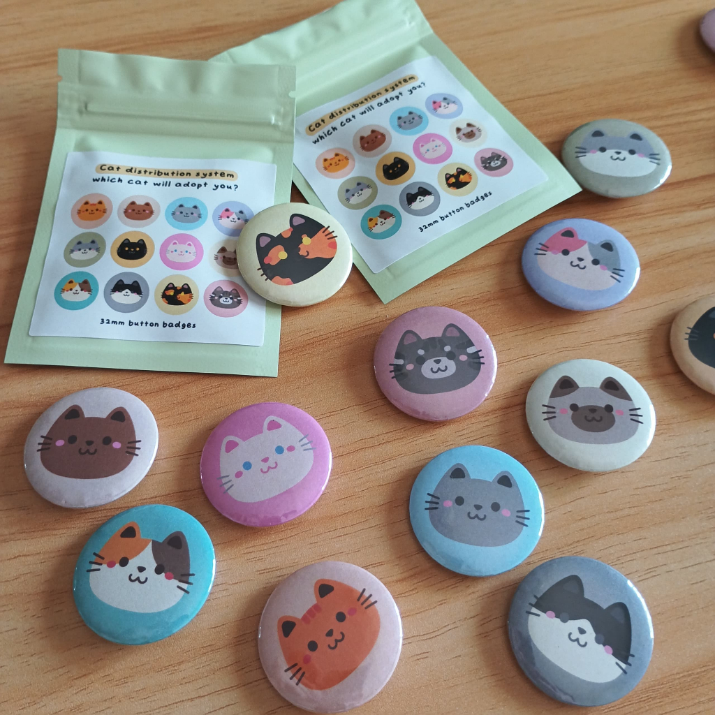 Cat distribution system - blind bag button badges | Shopee Malaysia