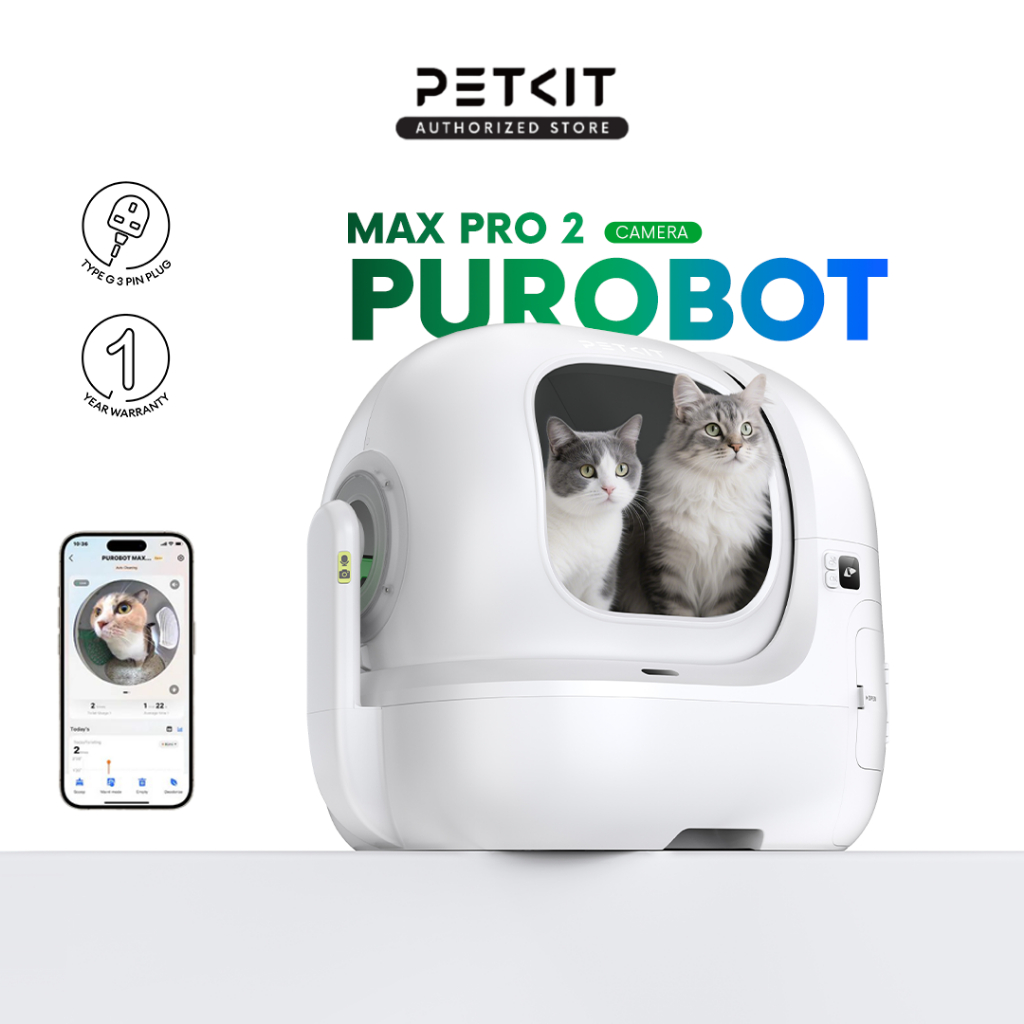 PETKIT PUROBOT MAX PRO 2 Self-Cleaning Cat Litter Box with Camera ...