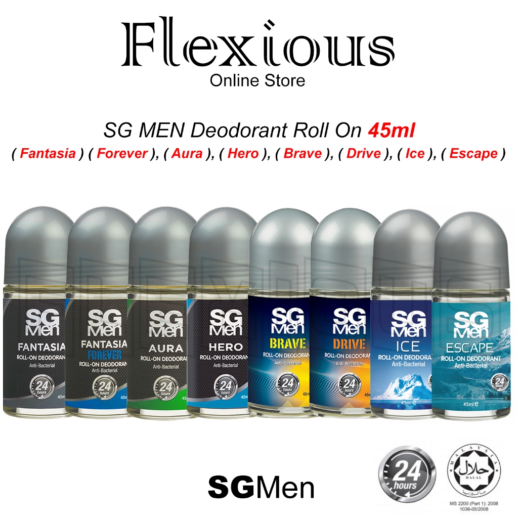 *SG MEN* Deodorant Roll On 45ml ( Fantasia ) ( Forever ), ( Aura ...