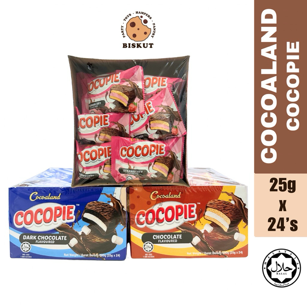Cocopie Chocolate Pie Box with Marshmallow -Dark Chocolate, Strawberry ...
