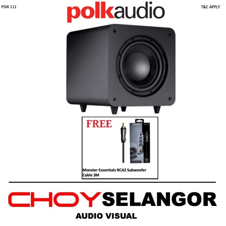 Polk Audio PSW111 8-Inch 300 Watt Compact Powered Subwoofer | Shopee ...