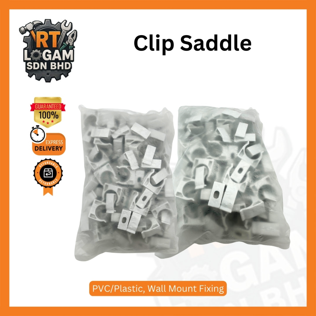 (100 Pcs) PVC Conduit Spring Clip Saddle U Clip 20mm (3/4 inch) / 25mm ...