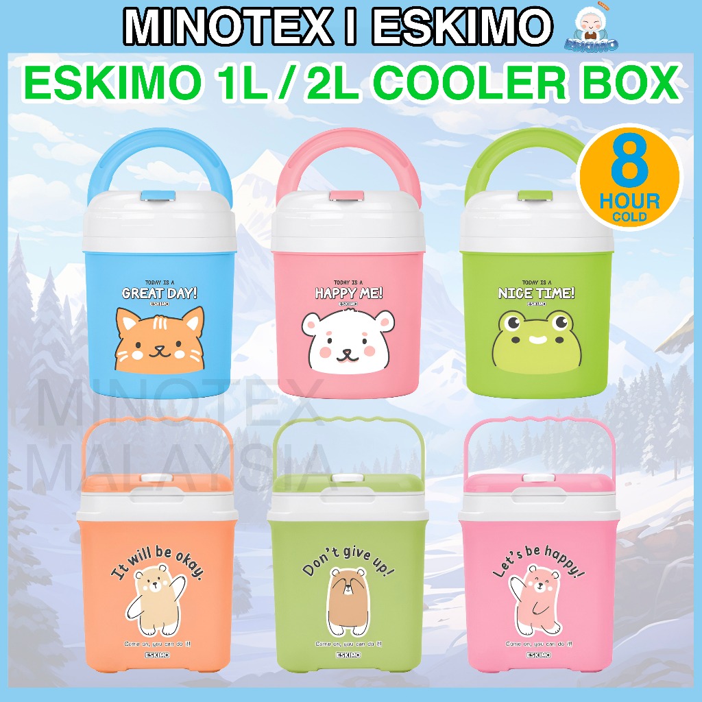 Eskimo Ice Cooler Box 1L/2L – Portable Ice Bucket with Handle | Keeps ...