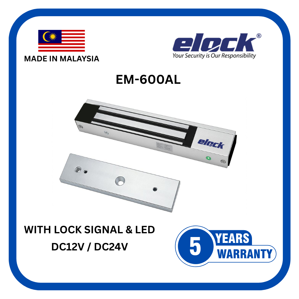 ELOCK EM-600AL LED MAGNETIC DOOR LOCK (BUILT-IN BOND SENSOR MONITORED ...