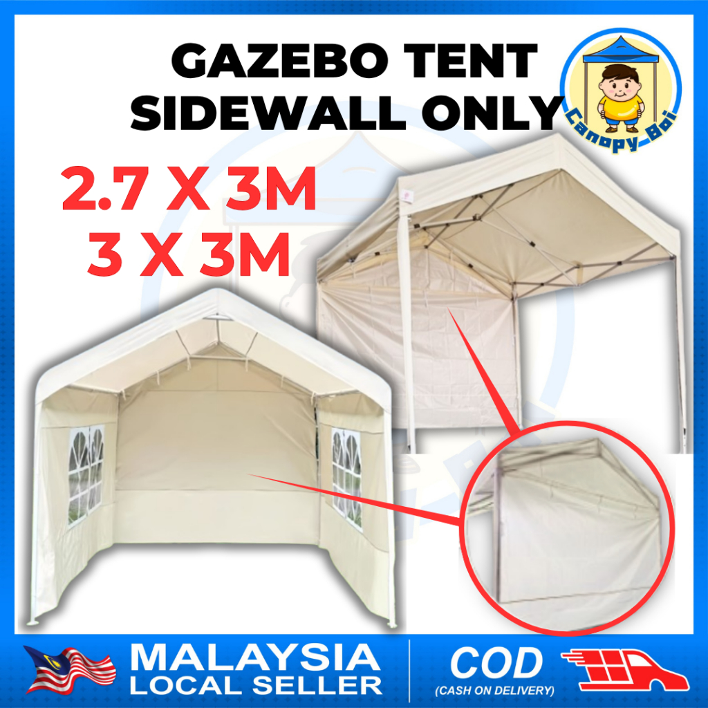10x10 10X9FT / 3X3 2.7X3M Gazebo Tent A Shape Canopy Sidewall Only Kain ...